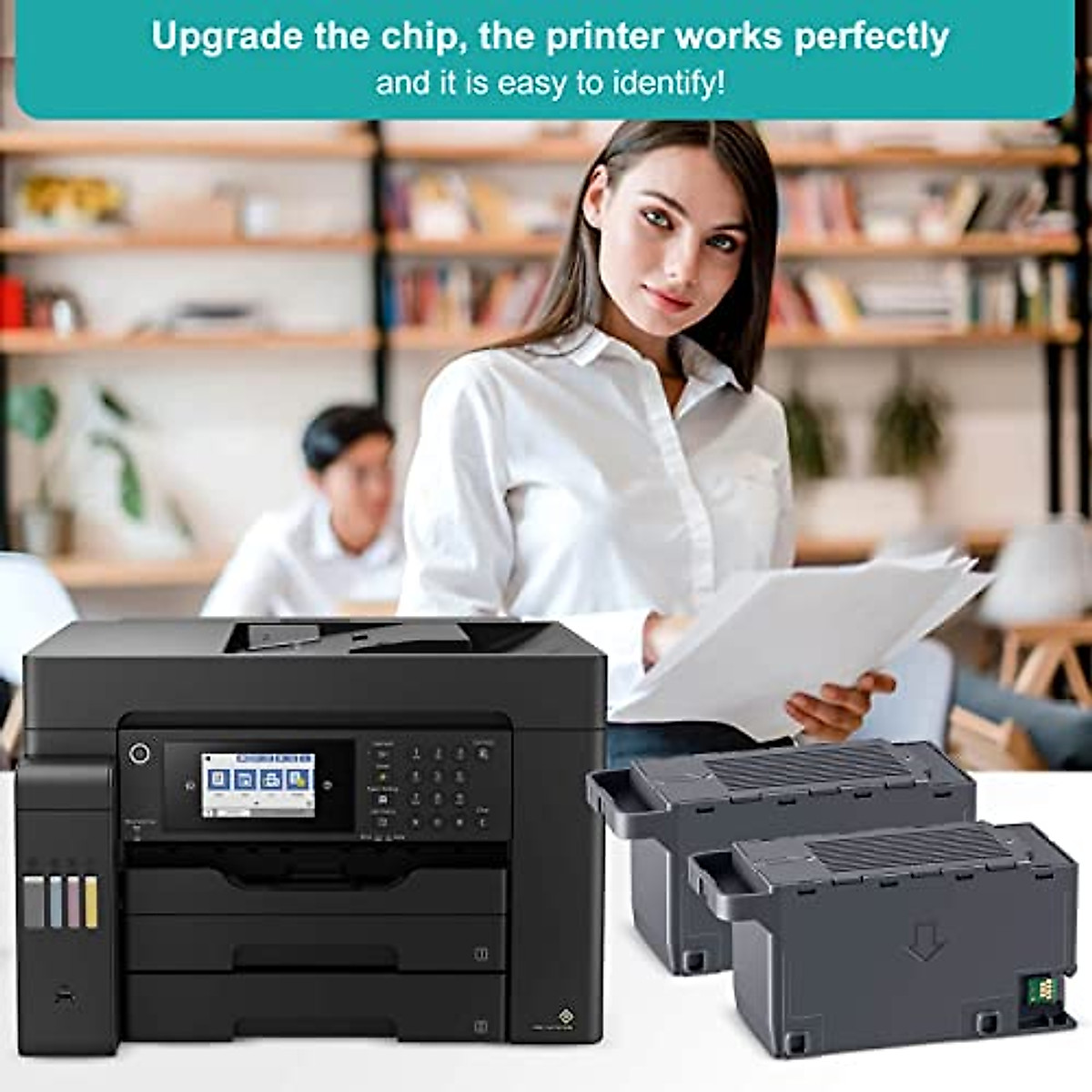 Hosaam C9345 Ink Maintenance Box Replacement for WF-7840 ET-16650 ET-16600 ET-8550 ET-5850 ET-5880 ET-8500 WF-7820 WF-7310 ET-5800 EC-C7000 ST-C8000 ST-C8090 Printers (C12C934591/PXMB9/C9345)(2 Packs)