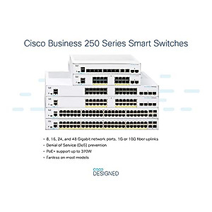 Cisco Business CBS250-24P-4G Smart Switch | 24 Port GE | PoE | 4x1G SFP | Limited Lifetime Protection (CBS250-24P-4G-NA)