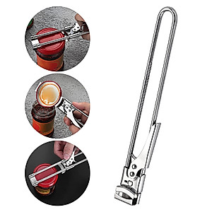 Jar Opener Stainless Steel Retractable Can Opener Manual Adjustable Stainless Steel Can Opener Multifunctional Jar Bottle Opener Bottle Jar Lid Gripper Kitchen Accessories 2pcs (2Pcs)