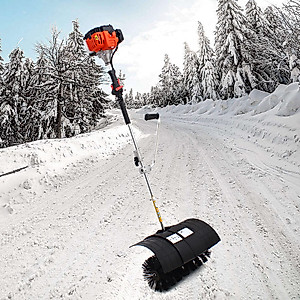 Outdoor Hand Held Broom, 52cc Gas Power Broom Blower Walk Behind Sweeper Cleaning Driveway Tools High Performance Cleaner 2.5HP 1.8kw for Driveway Turf Snow (2.5HP)