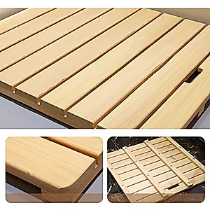 Natural Wooden Shower Mat,Bamboo Bath Mat,Non Slip Bamboo Mat,Nature Bamboo Bathroom Mat,Shower Bath Mat,for Bathroom,Bathtub,Shower,Sauna,Hot Tub,Customizable,30x30cm/12x12in