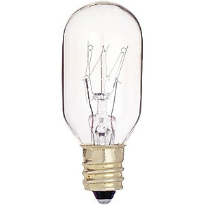 KOR (Pack of 6) 15T7/C - 15W Clear Incandescent Salt Lamp & Appliance Bulb - T7 Light Bulb - with Candelabra E12 Base - 15T7