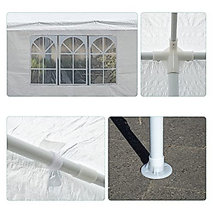 10x20 Outdoor Gazebo Wedding Party Tent Canopy Tent with 4 Removable Sidewalls,White