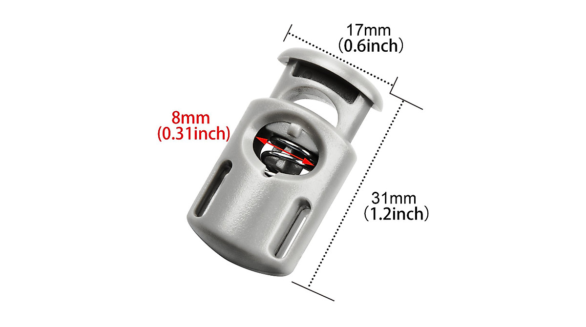 DYZD Multi-Colour Cord Locks - 10PCS Grey Set