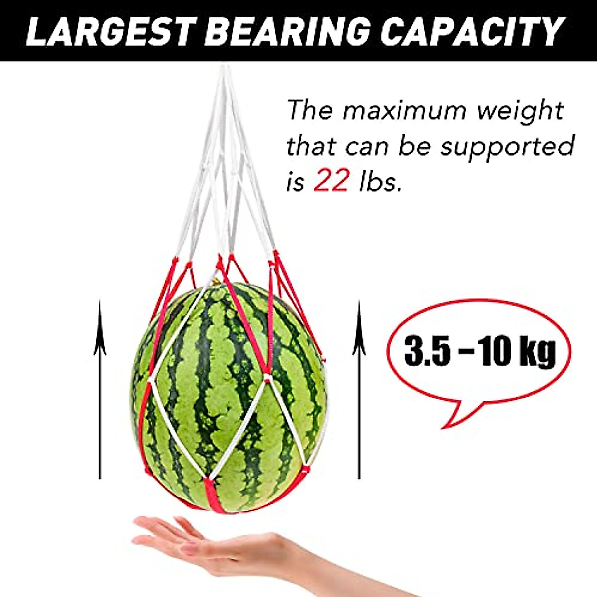 20 Pack Melon Hammocks Cradles, Melon Hammock for Trellis Heavy Duty Watermelon Nets, Pumpkin Support Hanging Bags for Growing Cantaloupes Honeydew in Vertical Garden (Red & White)