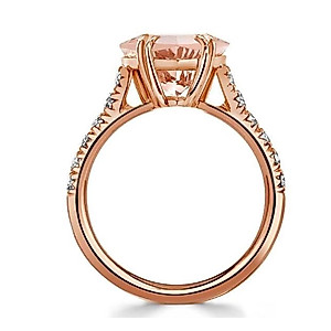 Stargold 2.50 Ct Heart Shaped Created Morganite Classic Engagement Ring 14k Rose Gold Plated 925 Silver (7)