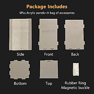 JOBEDE Acrylic Reptile Terrarium, Transparent Reptile Tank Habitat Terrariums Mini Enclosure Feeding Breeding Box with Cover for Tarantula Isopod Roach InvertebratesGecko Frog （5“x5”x8“）