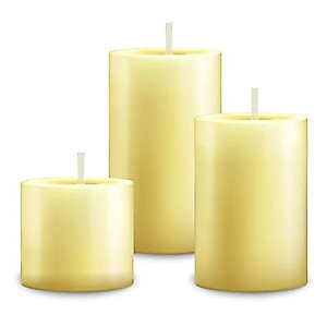 Home Genie Scented Pillar Candles | Jasmine Scented Candles |Pillar Candles Scented | for Office, Home, Spa, Romantic Dates, Dinners, etc | Pack of 3 (Jasmine)