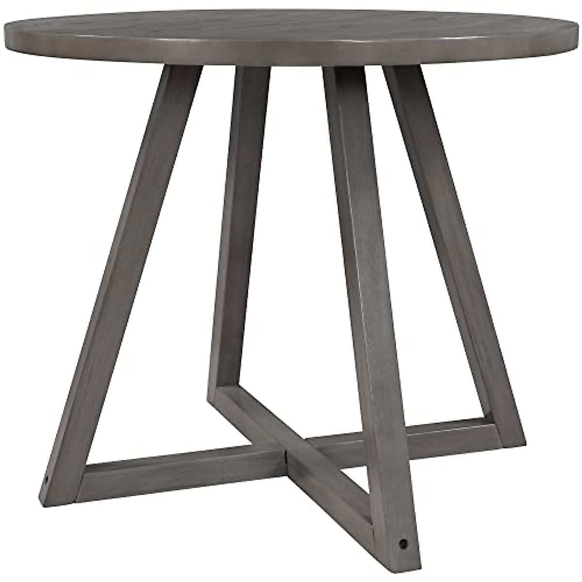 Knocbel Mid-Century Modern Round Dining Table with X-Shaped Base, Ideal for Small Spaces, 200lbs Weight Capacity, 36" Dia x 30" H (Gray)