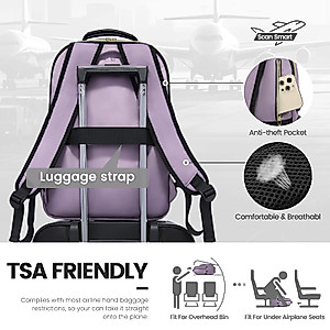 LOVEVOOK Laptop Backpack for Women 15.6 inch,Cute Womens Travel Backpack Purse,Professional Laptop Computer Bag,Waterproof Work Business College Teacher Bag Carry on Backpack with USB Port,Taro Purple