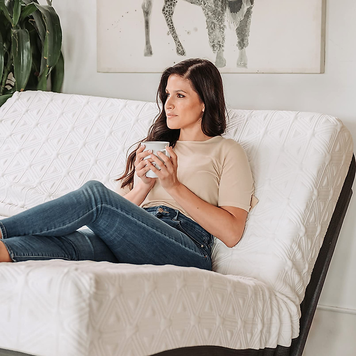 TMEOSK King Size Mattress, 10 Inch Gel Memory Foam Mattress with Cooling Gel Infused, Fit Ergonomics, Comfy Sleeper, Flex Support for Cool Sleep, Pressure Relief,Balance Support,White (10" King)