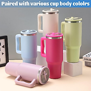 40 OZ Tumbler Flip Straw Lid Replacement Fit for Stanley Quencher Tumbler, 2 PCS Spill Proof and Leak Resistant Tumbler Lids Compatible with Stanley Cup Accessories(Cream)