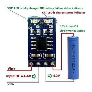 Fafeicy Solar Module,1A 4.4-6.5V Input 4.2V Output LiPo Li-ion Lithium Battery Charger MPPT Solar Controller Module(Without Pin), Module