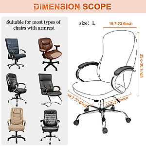 Tatuo 3 Pcs Computer Office Chair Cover Universal Rotating Chair Slipcovers Protector Removable Washable Office Chair Armrest Covers with Zipper for High Back Chair Seat Backrest Pads, Large, Pink