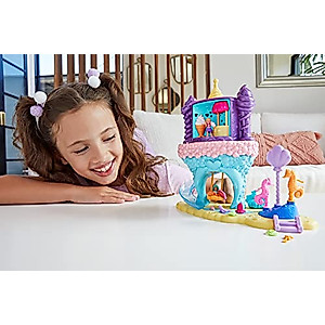 Polly Pocket Rainbow Funland Mermaid Cove Ride Playset, Polly & Mermaid Dolls, Accessories, Dispenser Feature for Surprises, Great Gift for Ages 4 & Up