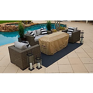 60" Rectangular Chat Height Outdoor Propane Gas Fire Pit Table in Gray (Amber, 60" Gray)