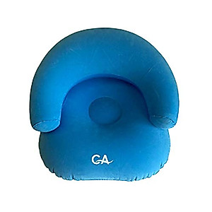 Comfort Axis Heavy Duty Inflatable Flocking Lounger Sofa, Wide Armrest Design for Kids Blue 23.5" by 23.5" by 16"