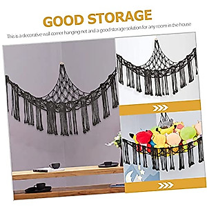 Toyvian Triangular Net Bag Stuff Animals Storage Organizer Stuffed Animal Hammock Net Stuffed Animal Net Hammock for Plushies Hammock Organizer Net for Stuffed Animals Black