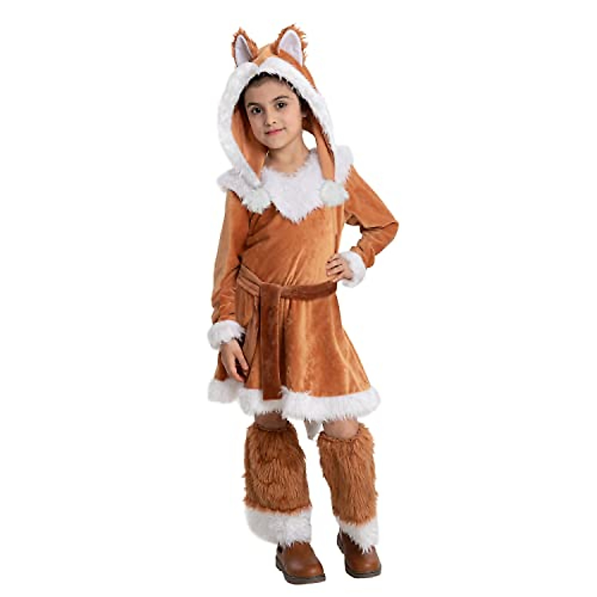 Spooktacular Creations Halloween Girls Fox Costume, Kids Sweet Fox Costume for Child, Toddler Halloween Dress Up, Jungle-themed Party (Medium (5-7 yrs))