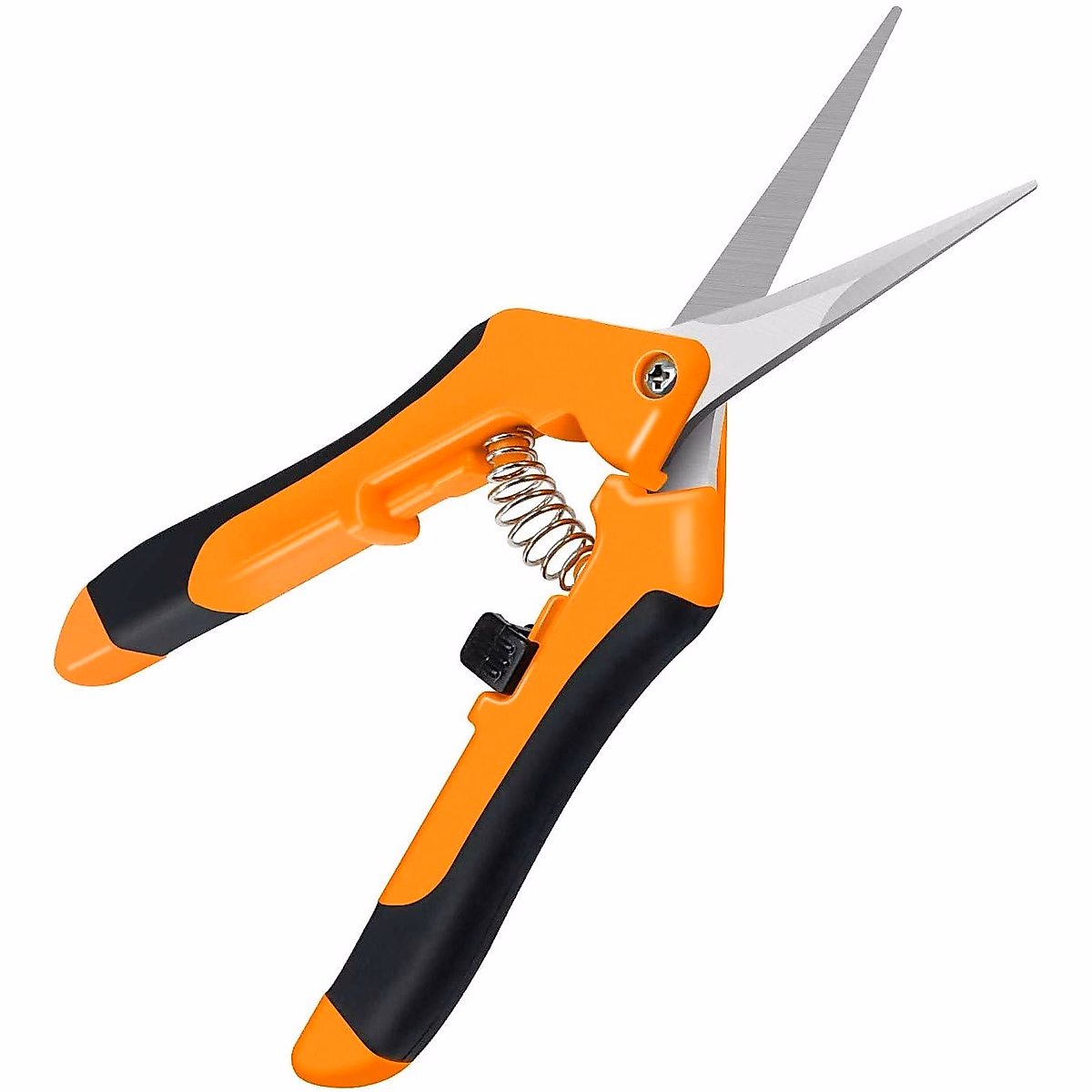 iPower GLPRNR6ORV1 6.5 Inch Gardening Pruning Shears Hand Scissors with Straight Stainless Steel Blades for Trimming Herbs, Flowers, Bonsai, 1-Pack, Orange