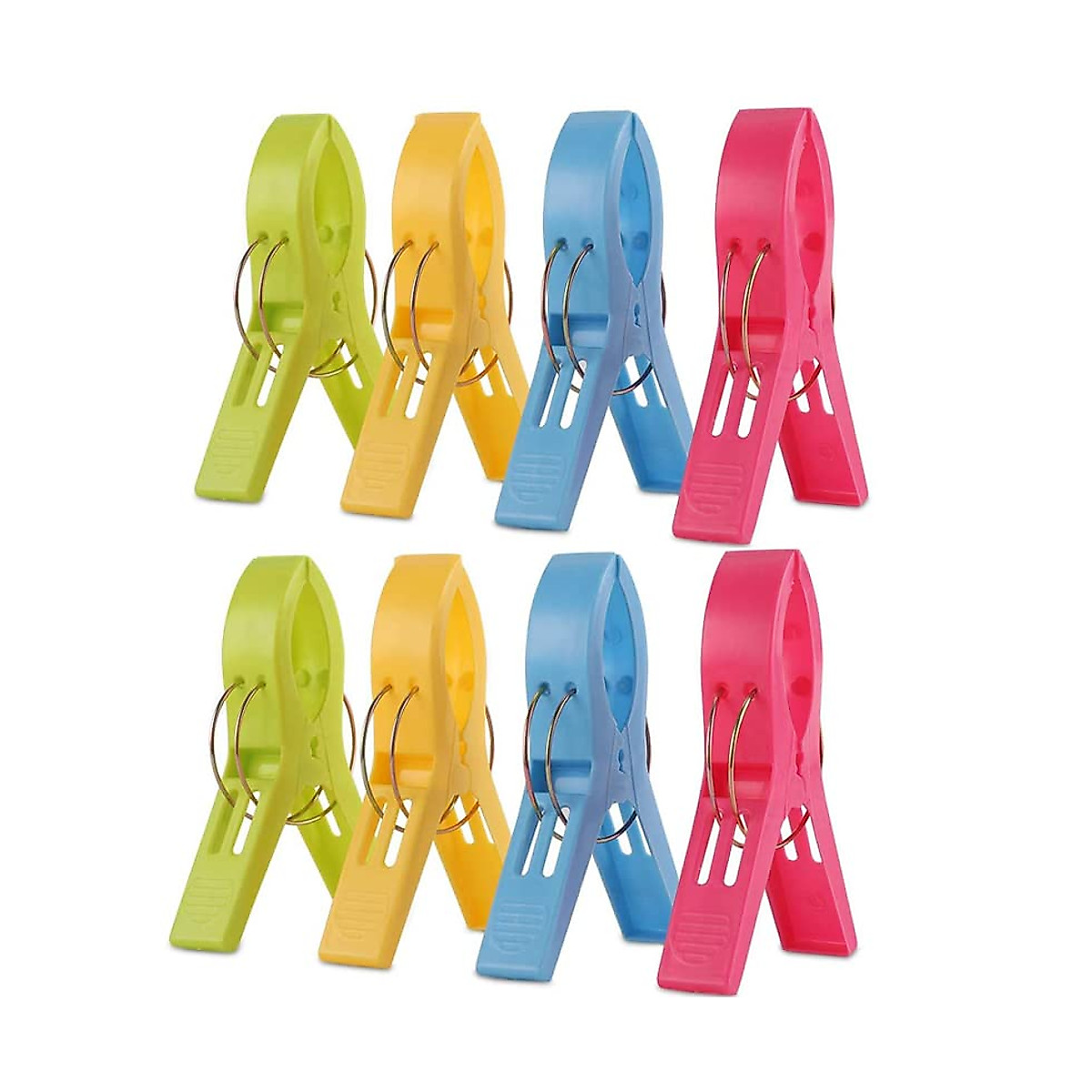 KSPOWWIN 8 Pack BeachTowel Clips Fashion Color Chair Clips for Beach Chair on Your Cruise-Jumbo Size Plastic Chair Towel Clips Clamp Holder-Keep Your Towel from Blowing Away,Clothes Lines