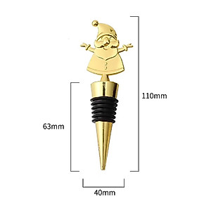 Christmas Wine Stopper Gift Deer Bottle Stopper Metal Wine Saver with Silicone Grip for Beverage Party Supplies Wine Accessories Pack of 2 by Figgy House(Santa+Deer)