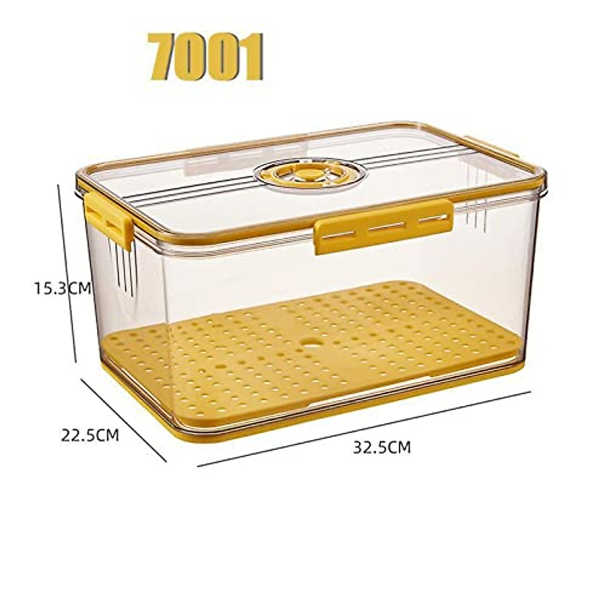 TIMLUX TaoHuaDao 1.5L-7L Stackable Refrigerator Storage Bins Food Grade Containers Kitchen Organizer Box with Lid Drainboard Timer Clear Large (Color : 7001-01)