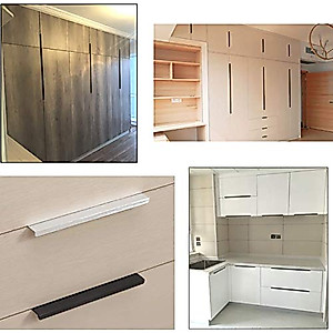 LC LICTOP 80mm/3.15" Black Back Mount Finger Edge Pull Concealed Handle for Home Kitchen Door Drawer Cabinet(6Pcs)