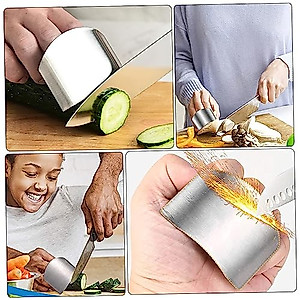 AUTSUPPL 8pcs Kitchen Utensils Holder Kitchen Finger Guards Vegetable Cutting Hand Protector Finger Protective Guard Chopping Dicing Finger Protector Top Gadgets Stainless Steel