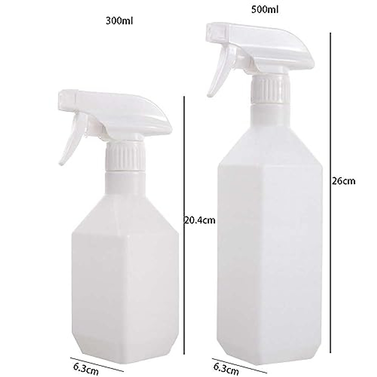 Leadigol 2 PCS Spray Bottle, 300ml/500ml Watering Can Liquid Sprayer Gardening Watering Spray Bottles Refillable Empty Spray Bottle for Cleaning Hair Plants