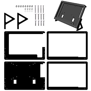 Longruner 7 inch Raspberry Pi Touch Screen Case Holder for Raspberry Pi 3 2 Model B and RPi 1 B+ A BB Black PC Various Systems LSC7B-1