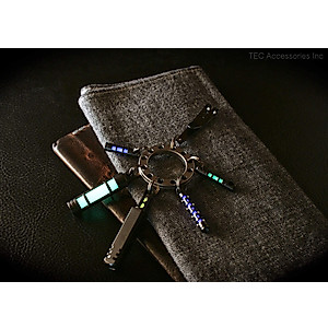 UFO-MS Mothership Titanium Keychain Organizer for Everyday Carry Keyring Customization, Key Organizer, Holder, Pocket Key Chain, Keeper, Compact, 12 Holes