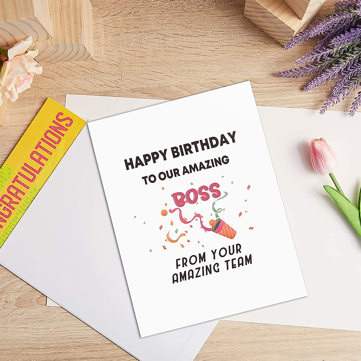 Ulbeelol Big Happy Birthday Card for Boss, Huge Birthday Card for Boss from Everyone, Unconventional Bday Card from All of Us, Team Card to Boss