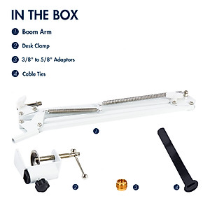 For Razer Seiren Mini Mic White Boom Arm, Mic Desk White Stand Compatible with razer seiren mini, Microphone White Boom Arm for Gaming, Home and Office Recording