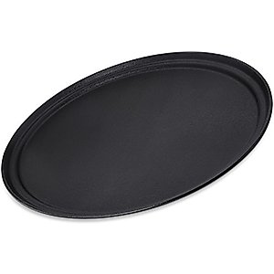 Carlisle FoodService Products 2700GR2004 Griptite 2 Oval Serving Tray, 27" x 22", Black (Pack of 6)