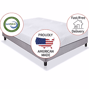 American Mattress Company 8" Graphite Infused Memory Foam-Sleeps Cooler-100% Made in The USA-Medium Firm (48x75)