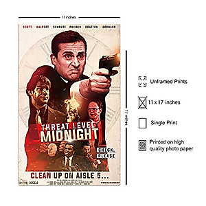 UpdateClassic Threat Level Midnight Gaming Poster and Prints Unframed Wall Art Gifts Decor 11x17 Style 02 for Office