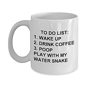Water Snake Mug for Animal Lovers To Do List Funny Coffee Mug Tea Cup Gag Mug for Men Women