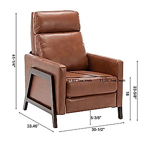 Comfort Pointe Maxton Caramel Push Back Faux Leather Recliner