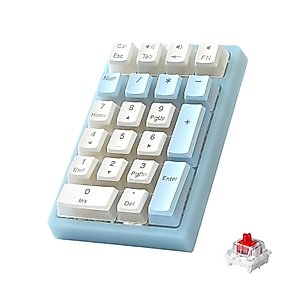 LINKEET Tri-Mode Mechanical Numpad RGB Backlit Bluetooth 5.0/Wired USB-C/2.4G Wireless Macro Number Pad 21-Key NKRO Hot Swappable Numeric Keypad Rechargeable External Num Pad for Laptop, Mac