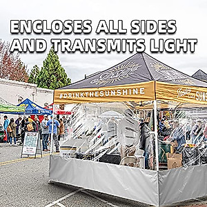 MordenApe Clear Sidewall for 10x10 Pop up Canopy - Straight Leg, Splicing Transparent Canopy Walls, Instant Canopy Tent Sunwall 10x6.3 Ft (White)