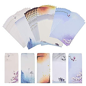 NUIBY 60 Pcs Stationery Paper and Envelopes Set (40 Stationary Paper + 20 Envelopes) Letter Set, Ink Painting Classic Vintage Antique Design