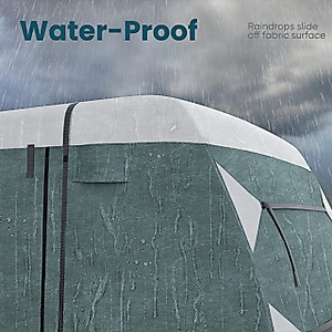 KING BIRD Upgraded Class C RV Cover, Extra-Thick 5 Layers Anti-UV Top Panel, Durable Camper Cover, Fits 20'- 23' Motorhome -Breathable, Water-Proof, Rip-Stop with 2Pcs Extra Straps & 4 Tire Covers