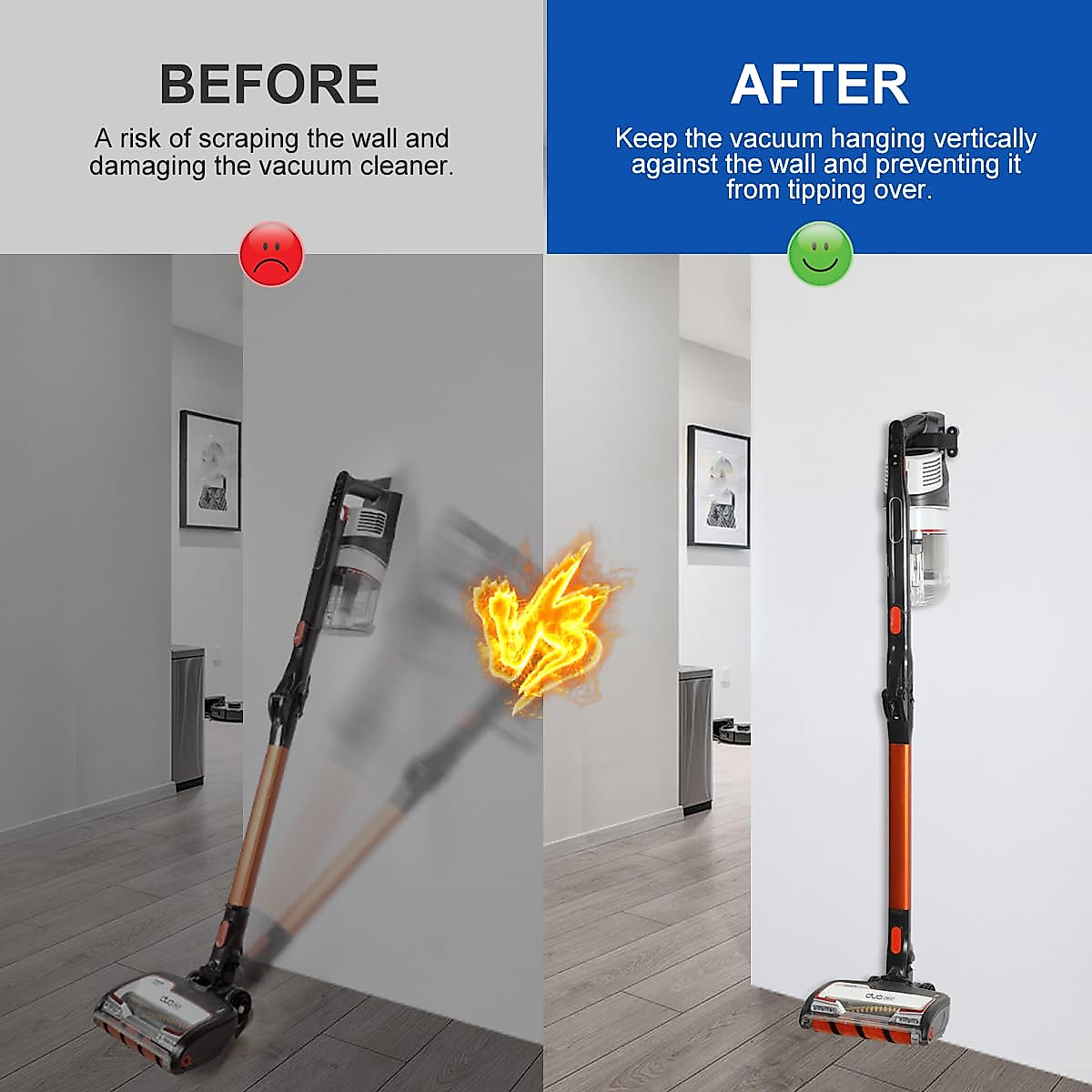 LANMU Wall Mount Holder Compatible with Shark IX141 IZ562H IZ682H IZ361H IZ462H IZ163H IZ363HT IZ483H Pet Cordless Stick Vacuum, Ultracyclone CH951 CH901 and Dyson V10 V11 V12 V15 Outsize Vacuum