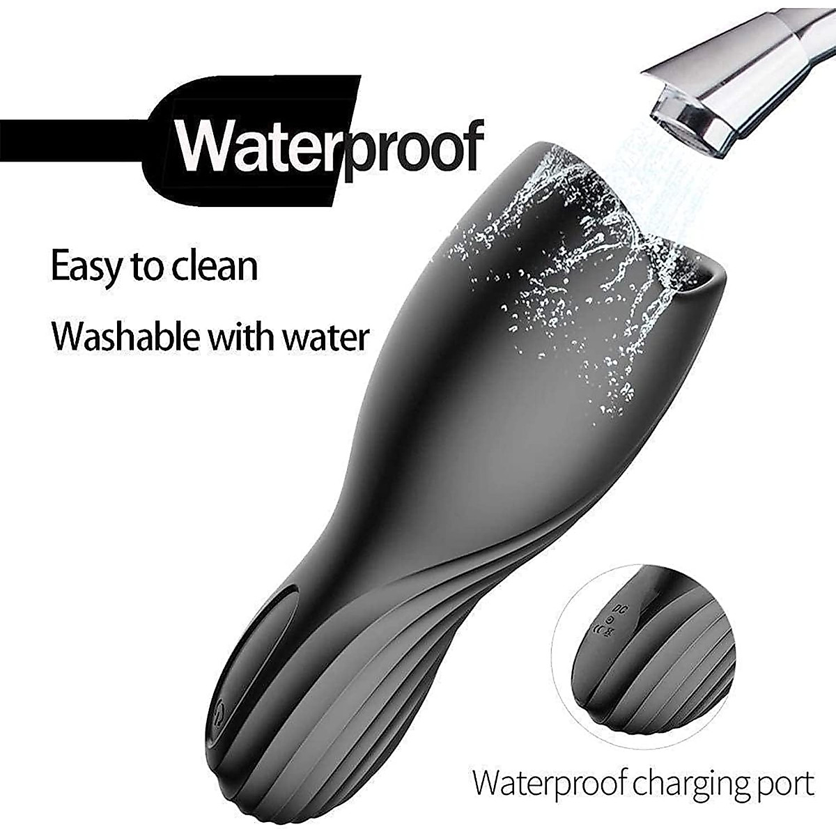 pawsey Male Masturbator Electric Pocket Unisex Masturbator Dual-Use Vagina Mode Penis Stimulation Toy with Thrust Rotating Hoody Sex T-Shirt Sex Toy Black 85k