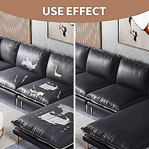 Leather Repair Tape, Self-Adhesive Leather Repair Patch for Sofas, Car Seats, Handbags,Furniture, Drivers Seat, Black, 4 X 120 Inch