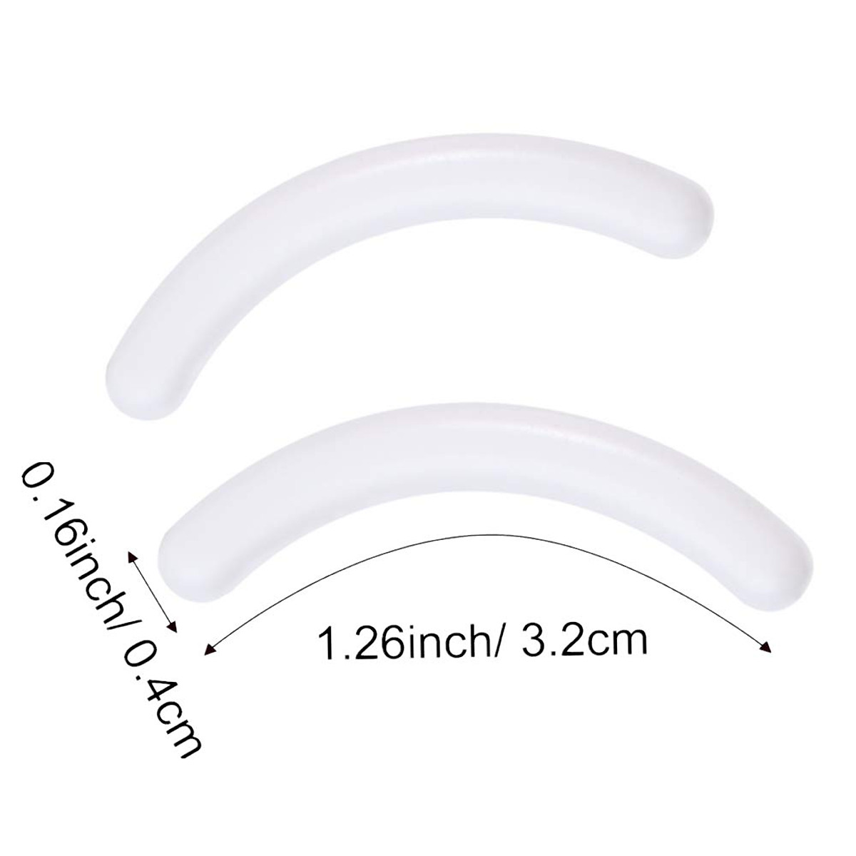 24 Pcs Curler Refill Eyelash Curler Refill Pads Silicone Rubber Soft Curler Replacement Refills Pads for Universal Eyelash Curler (White)