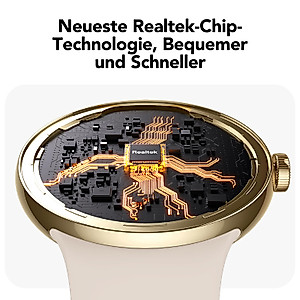 Parsonver Smart Watch Answer Make Call, AMOLED Always-on Display Smartwatch for Android and iOS Phones with Bluetooth Call/Dial, Fitness Activity Tracking, Sleep Monitor, Champagne Gold, AIROR1