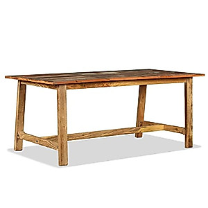 ULUYYUC Dining Table Solid Reclaimed Wood 70.9",Office Desks Party Table Kitchen Tables Kitchen Furniture Outdoor Table for Living Room, Kitchen, Backyard, Wedding,Office