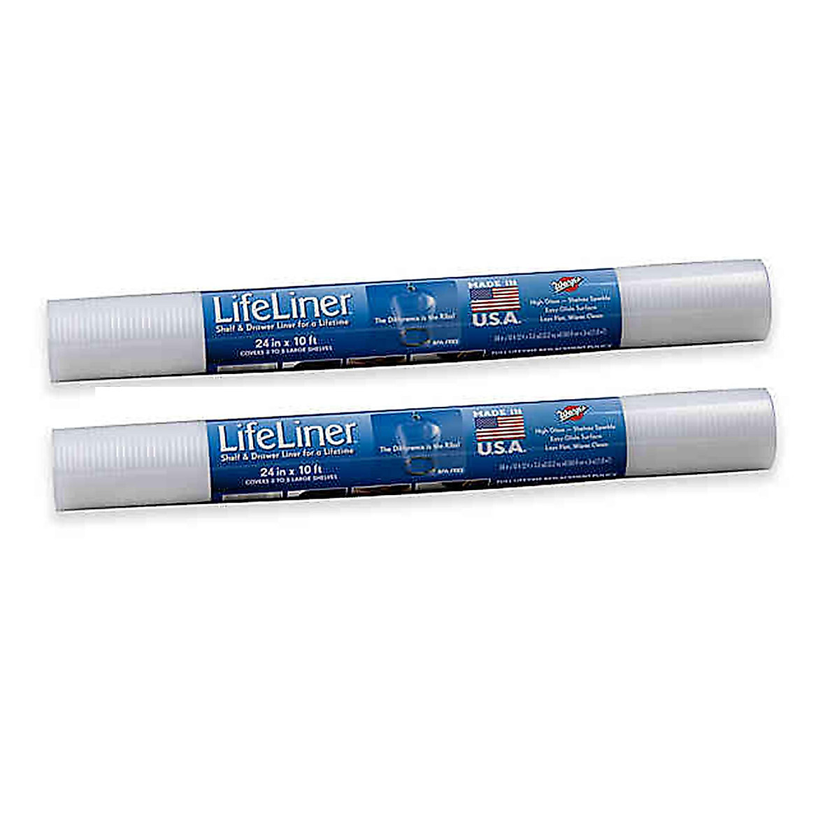 Warp Brothers Ribbed Shelf Liner & Drawer Organizer for Kitchen & Bathroom Cabinet, Storage Bins, Garage & Wall Shelves, Table & Food Pantry Organizing its BPA Free | Clear (2 Pack, 24" x 10')